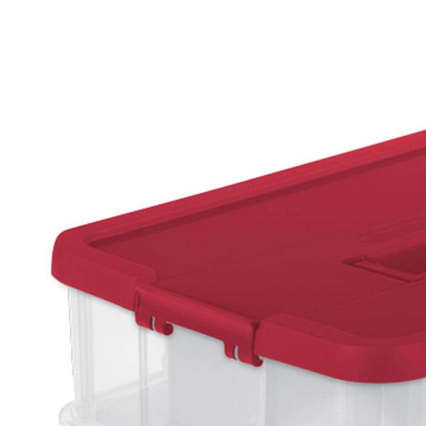 Sterilite 24 Compartment Stack & Carry Christmas Ornament Storage Box ...